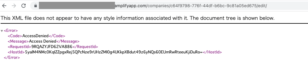 AWS amplify-Refreshing page with route path received AccessDenied error
